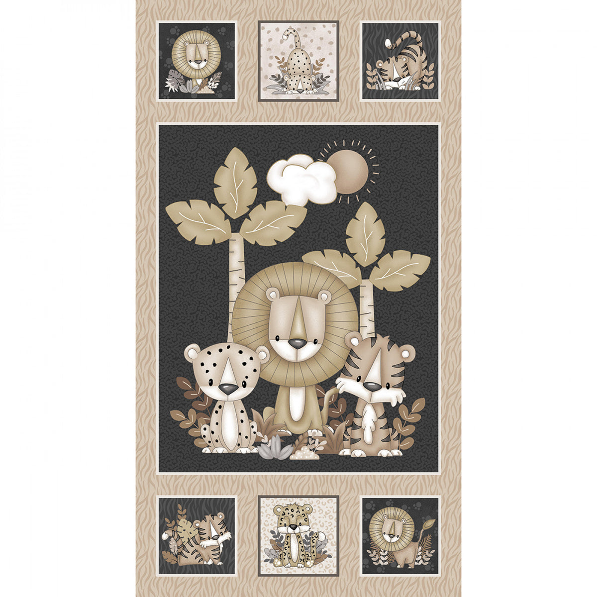 Big Kitties - Large Cats Panel — Fabric Shack