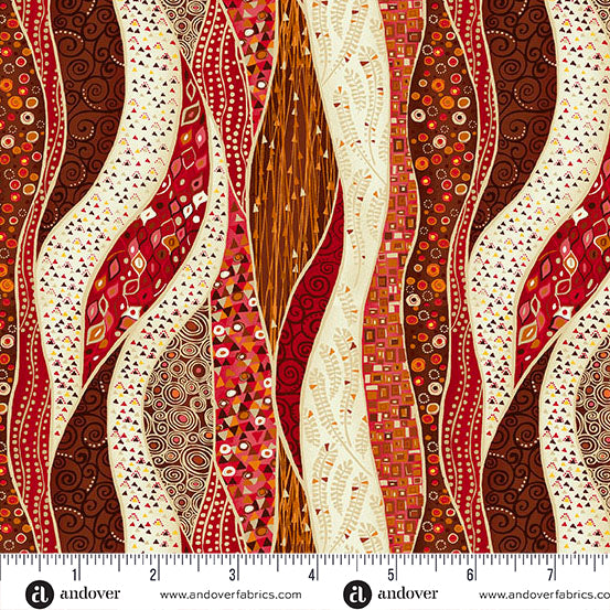 Golden Metallic - Wave Red — Fabric Shack