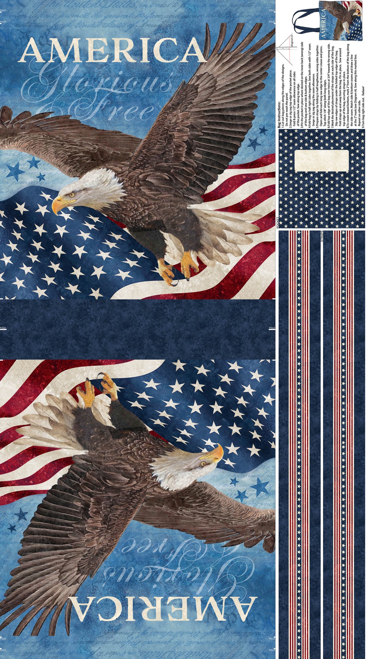 Stars & Stripes 13 - Canvas Bag Panel — Fabric Shack