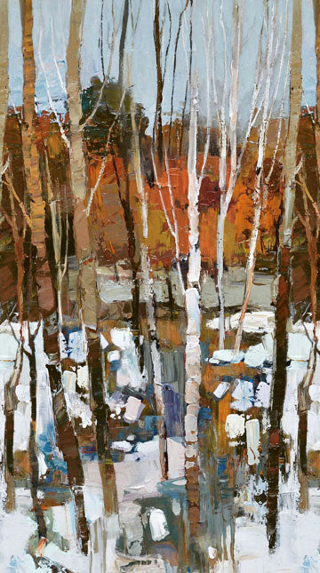 First Snow - Birch Trees Ombre — Fabric Shack