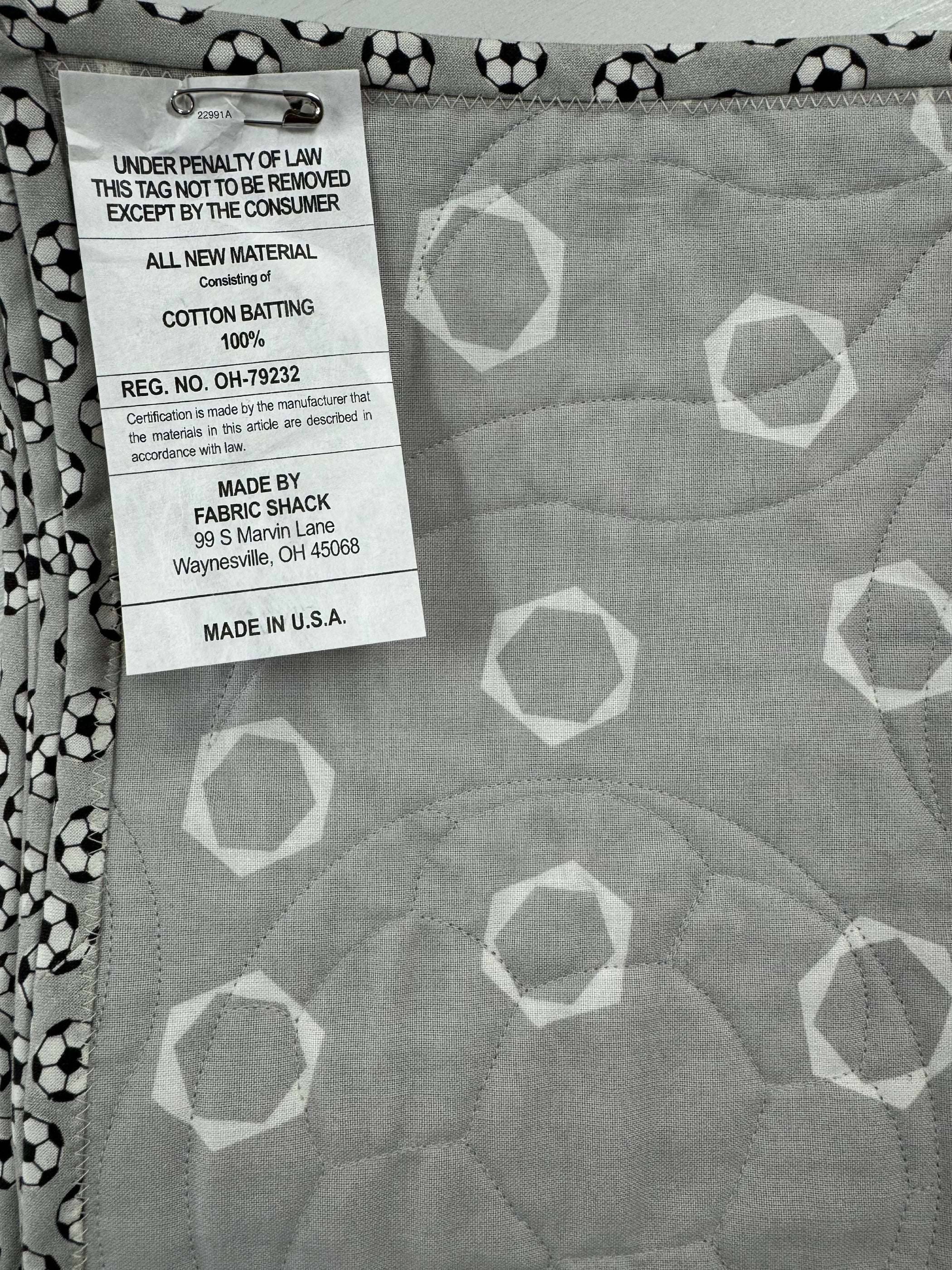 Varsity Soccer Cheater Panel Quilt — Fabric Shack