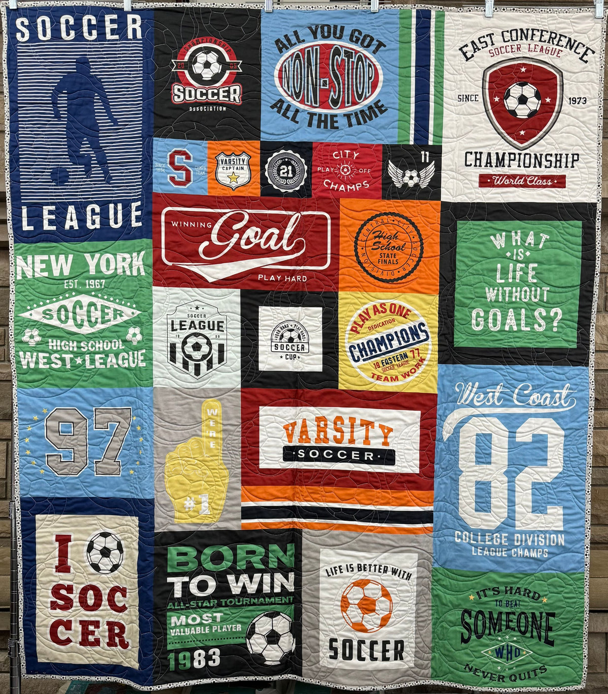 Varsity Soccer Cheater Panel Quilt — Fabric Shack