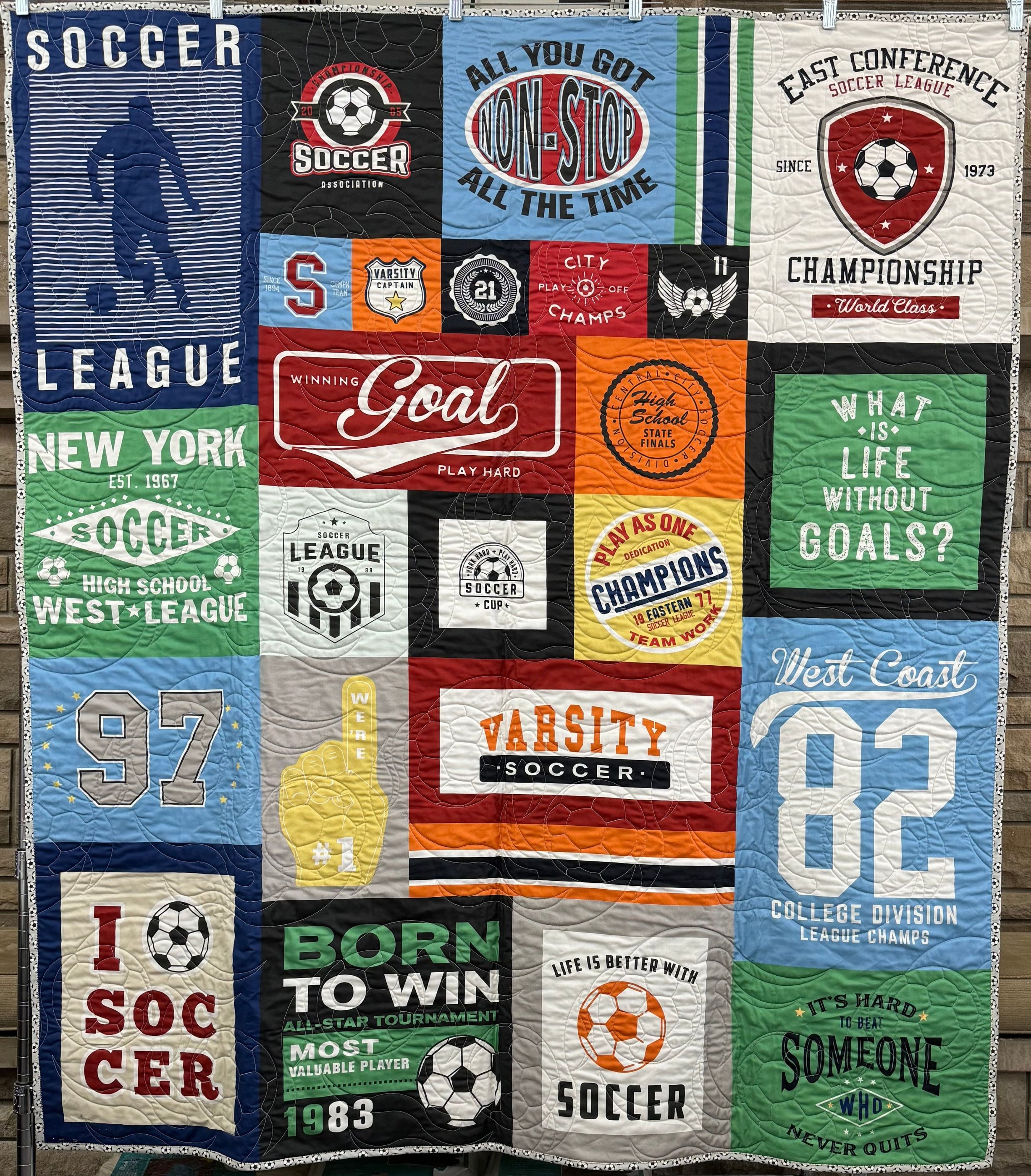 Varsity Soccer Cheater Panel Quilt — Fabric Shack