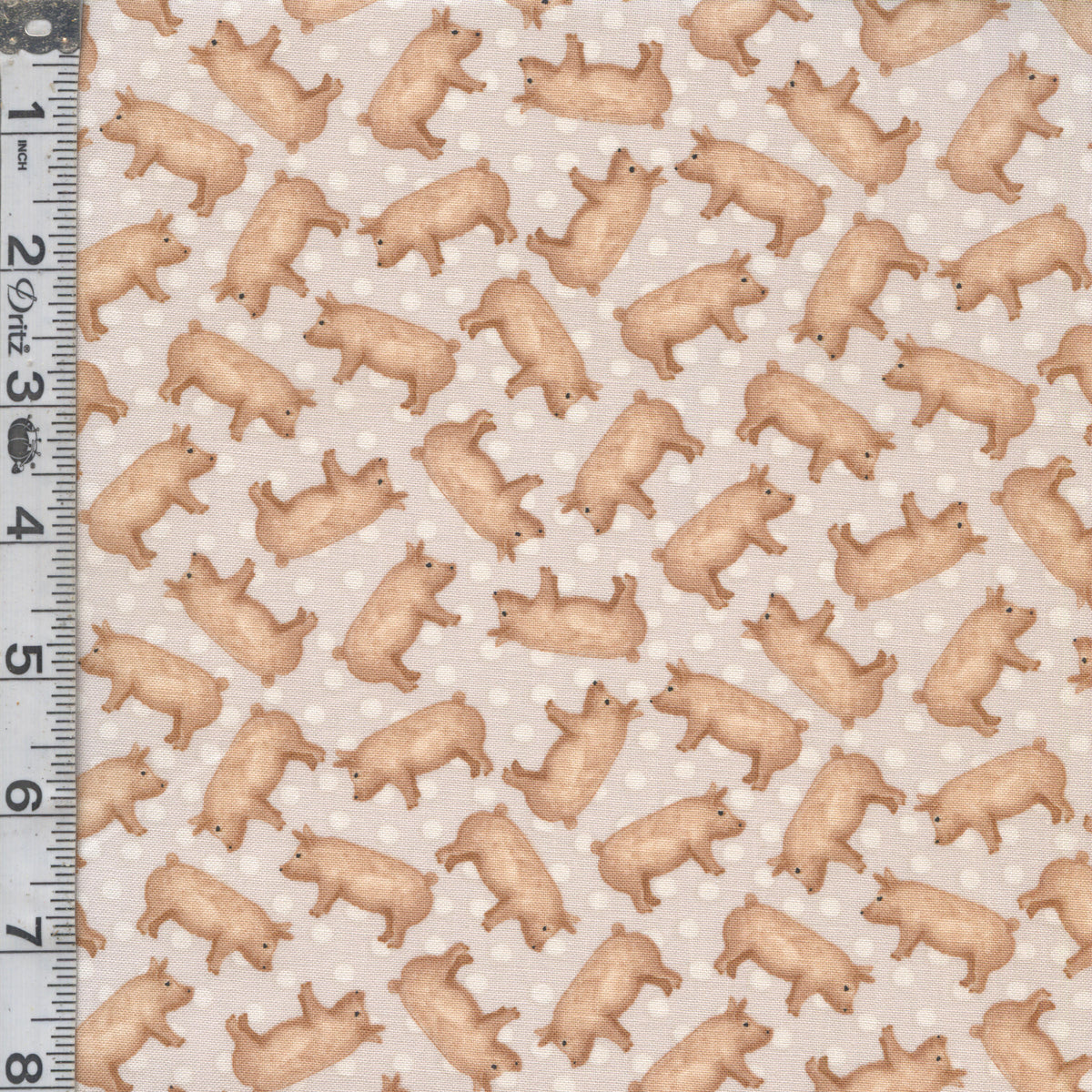 A Beautiful Day - Tossed Pigs Beige — Fabric Shack