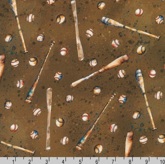 Game Day - Baseball Bats Suede — Fabric Shack