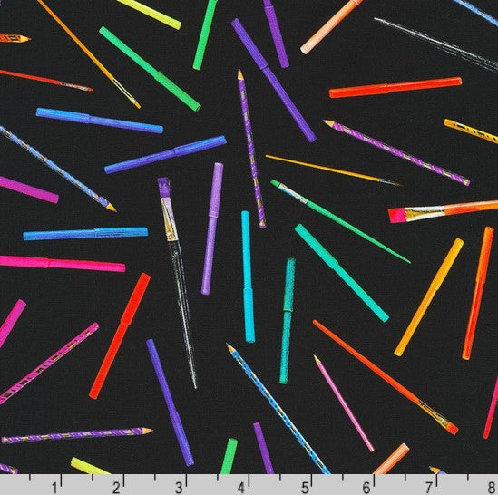 Rainbow Crafter's Stash - Markers, Pens, & Brushes Black — Fabric Shack