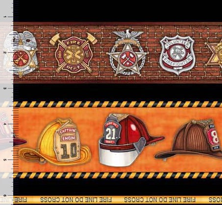 American Heroes Firefighter - Decorative Stripe — Fabric Shack