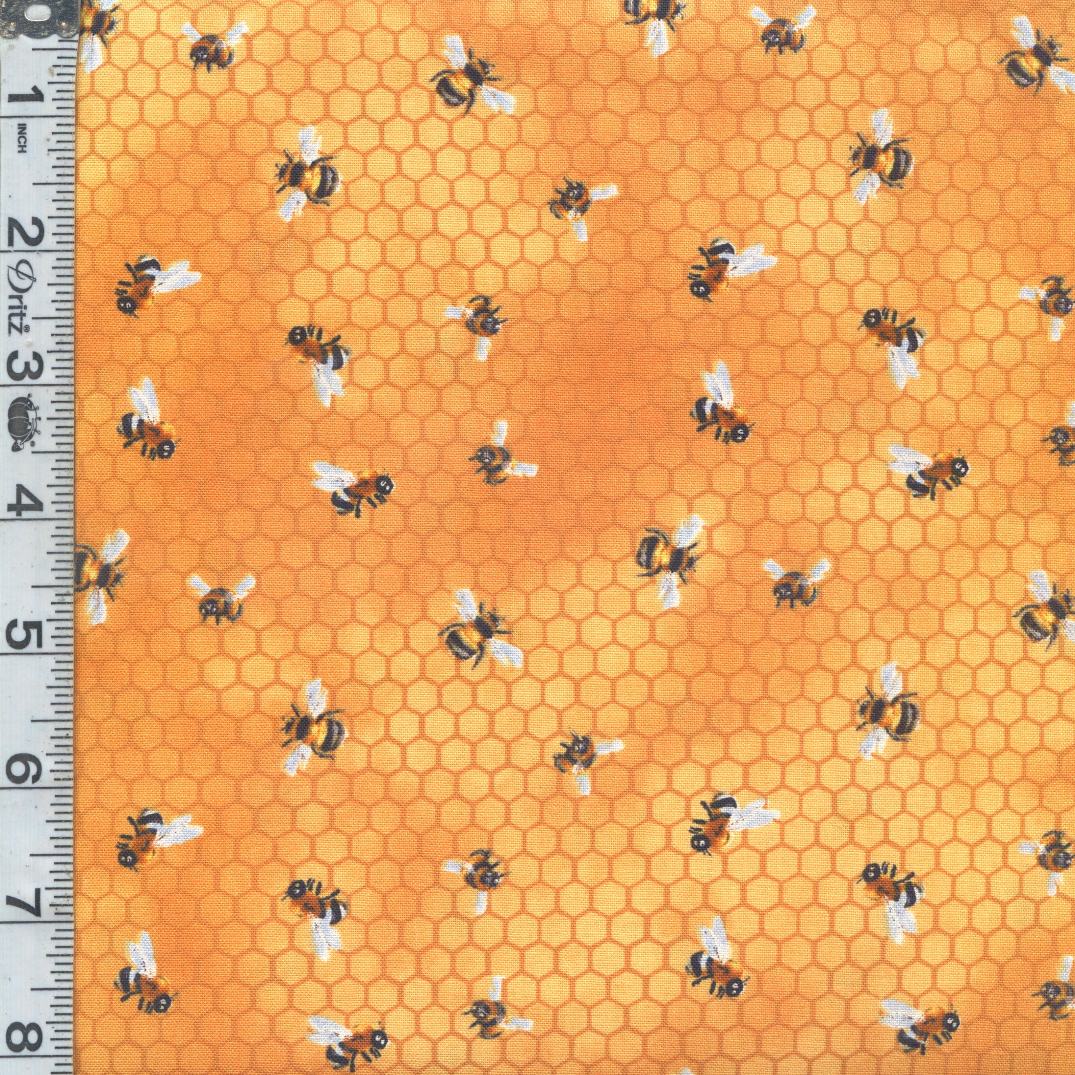 Sunkissed - Honeycomb Bees Orange — Fabric Shack
