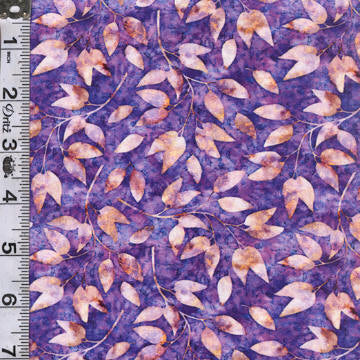 Periwinkle Digital Print - Leaf Toss Brt. Periwinkle — Fabric Shack
